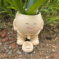 Smiling Face Planter Pot Resin Cartoon Head Flowerpot Indoor Outdoor ...