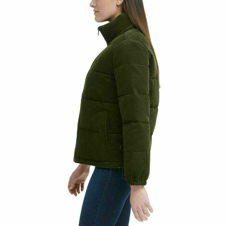 Levi's Women's Corduroy Puffer Jacket (Olive, X-Large Levi's Women's Corduroy Puffer Jacket (Olive, X-Large
