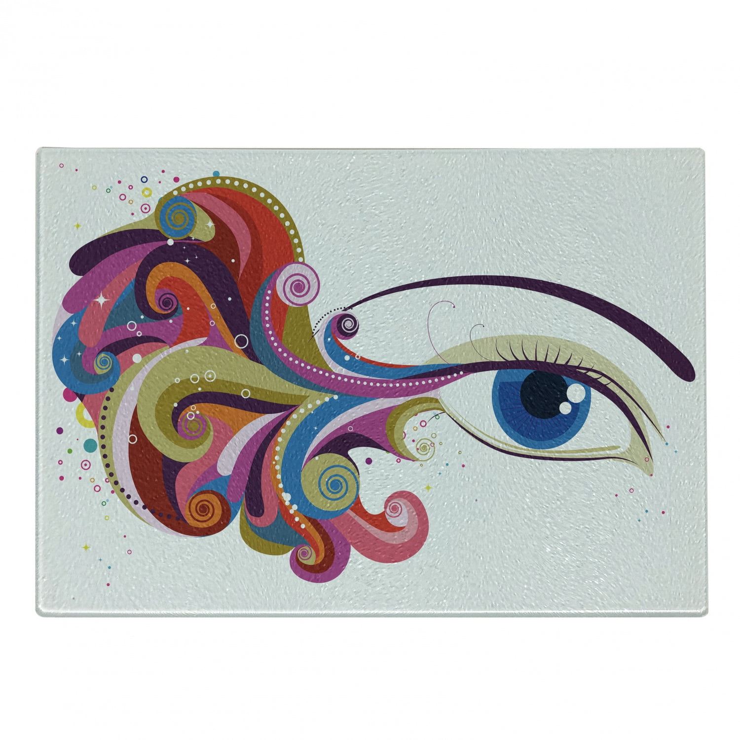 Eye Cutting Board, Abstract Art Woman's Eye Colorful Vibrant Swirls ...