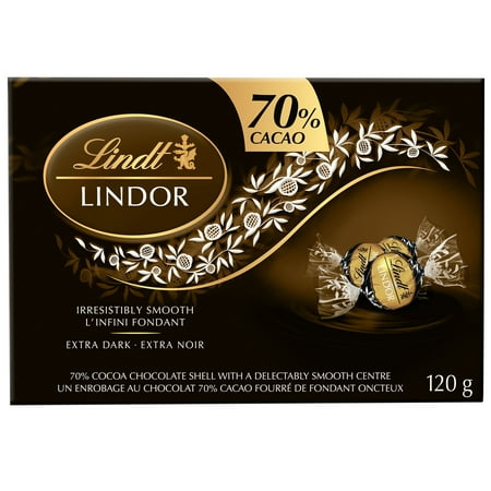 Lindt LINDOR 70% Cacao Dark Chocolate Truffles, 120-Gram Box | Walmart ...