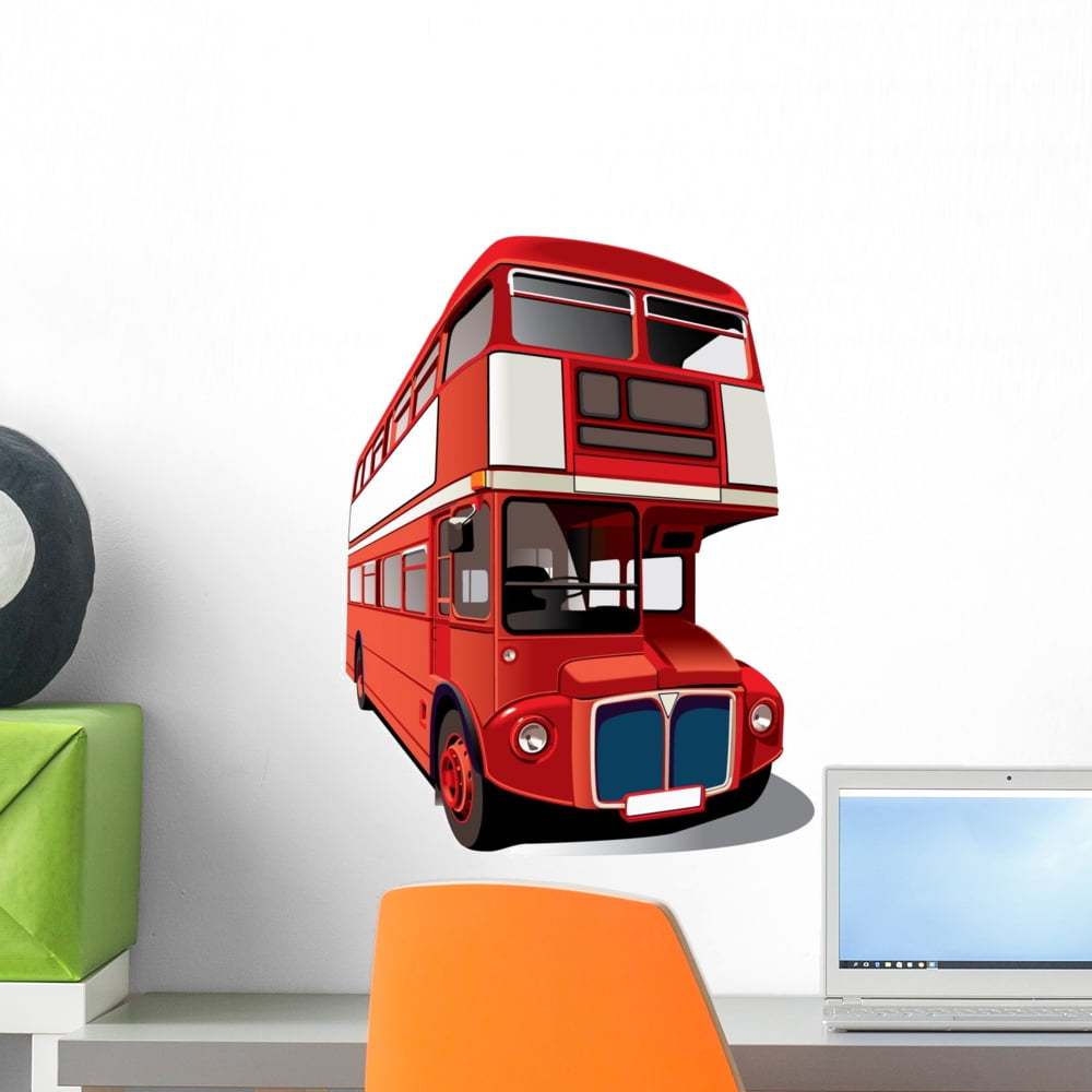 Omnibus Double Decker Bus Wall Decal Sticker, Wallmonkeys Peel & Stick ...