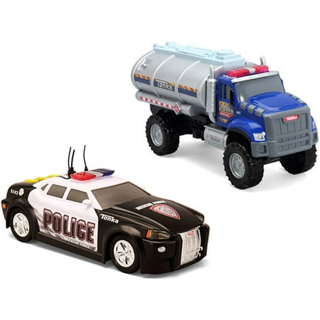 Tonka Rescue Force Police Cruiser and Tough Cab Tanker Play Set ...