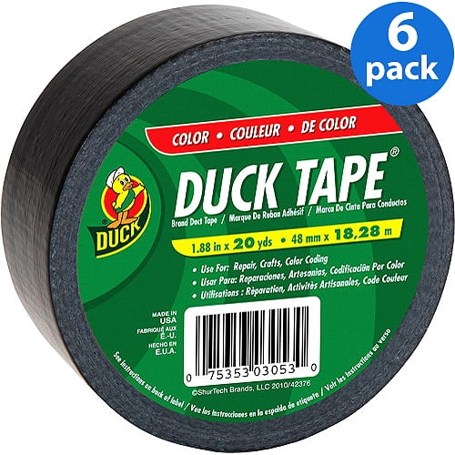 Duck Brand Black Duct Tape, 6-Pack Bundle - Walmart.com - Walmart.com