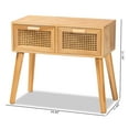 Baxton Studio Falan Mid-Century Wood and Rattan 2 Door Console Table ...