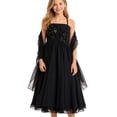 Black Beaded Formal Dress with Shrug Set Color: black Size: 10 ...