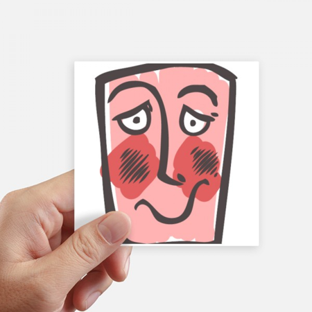 Shy Face Sketch Happy Sticker Square Waterproof Stickers Wallpaper Car ...