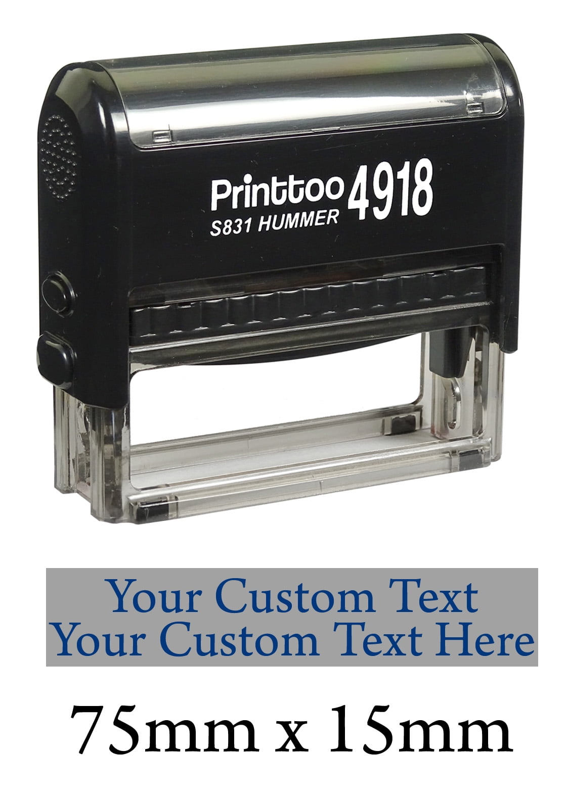 Printtoo Self Inking Upto 2 Lines Of Custom Text Rubber Stamp ...