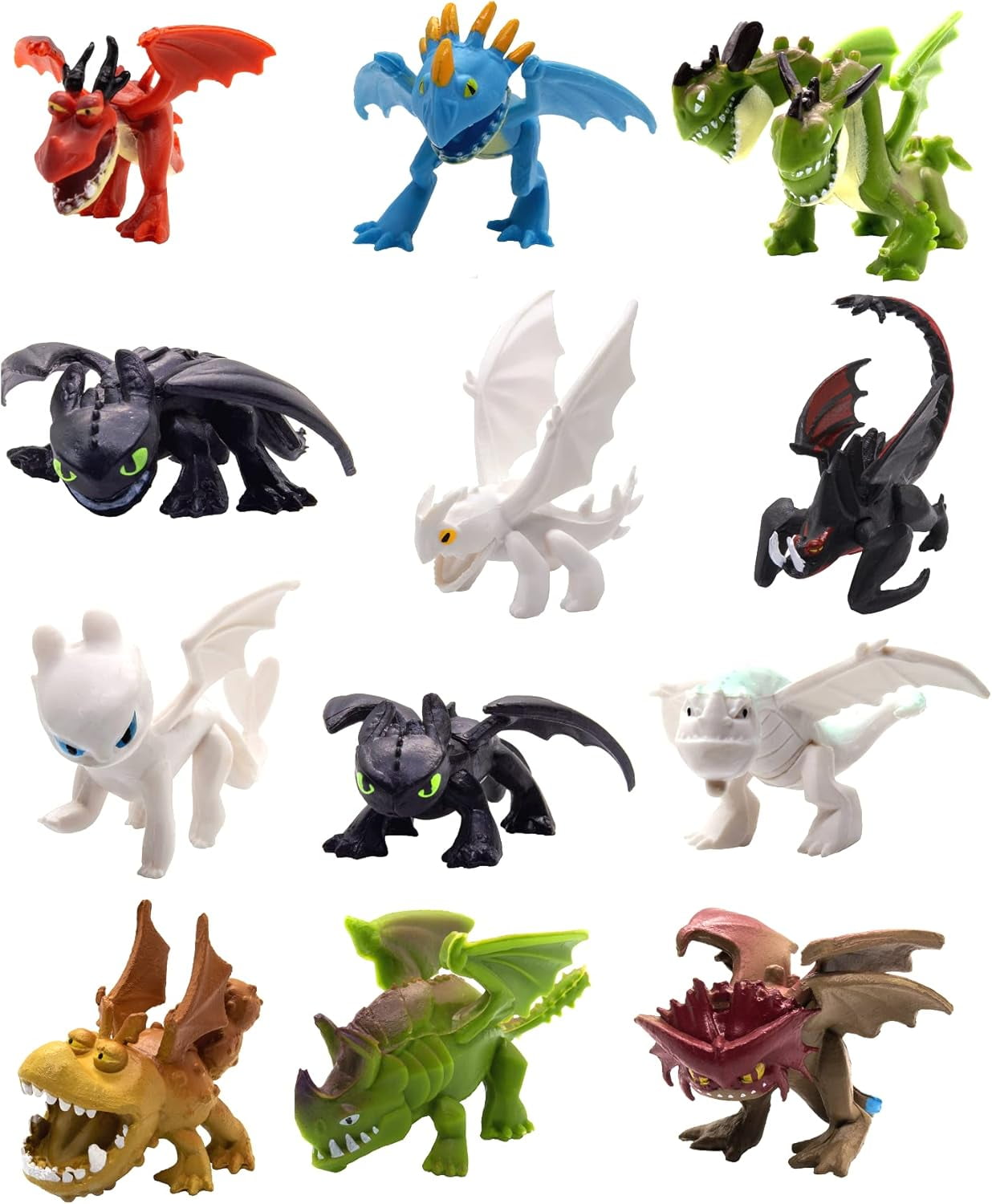 Dragon httyd (Set of 12 pcs) - Mini Action Figures, Cake Toppers ...