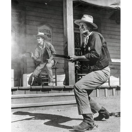 Rio Bravo Gun Fight Scene in Black And White Photo Print (24 x 30 ...