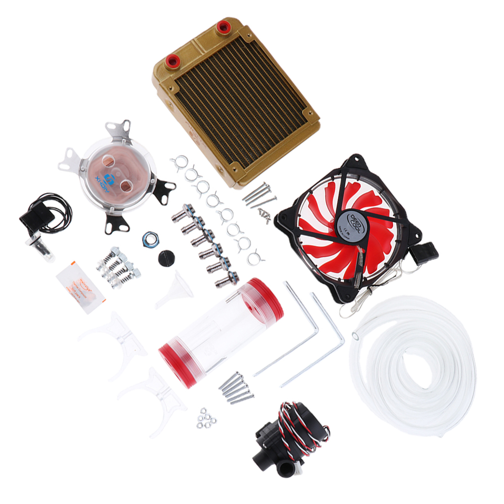Buy Computer Water Cooling Kit 120 Radiator CPU GPU Block Cooler Pump ...