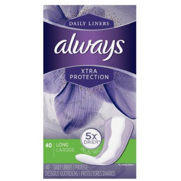 Always Xtra Protection 3-in-1 Daily Liners Extra Long, Unscented, 26 Ct ...