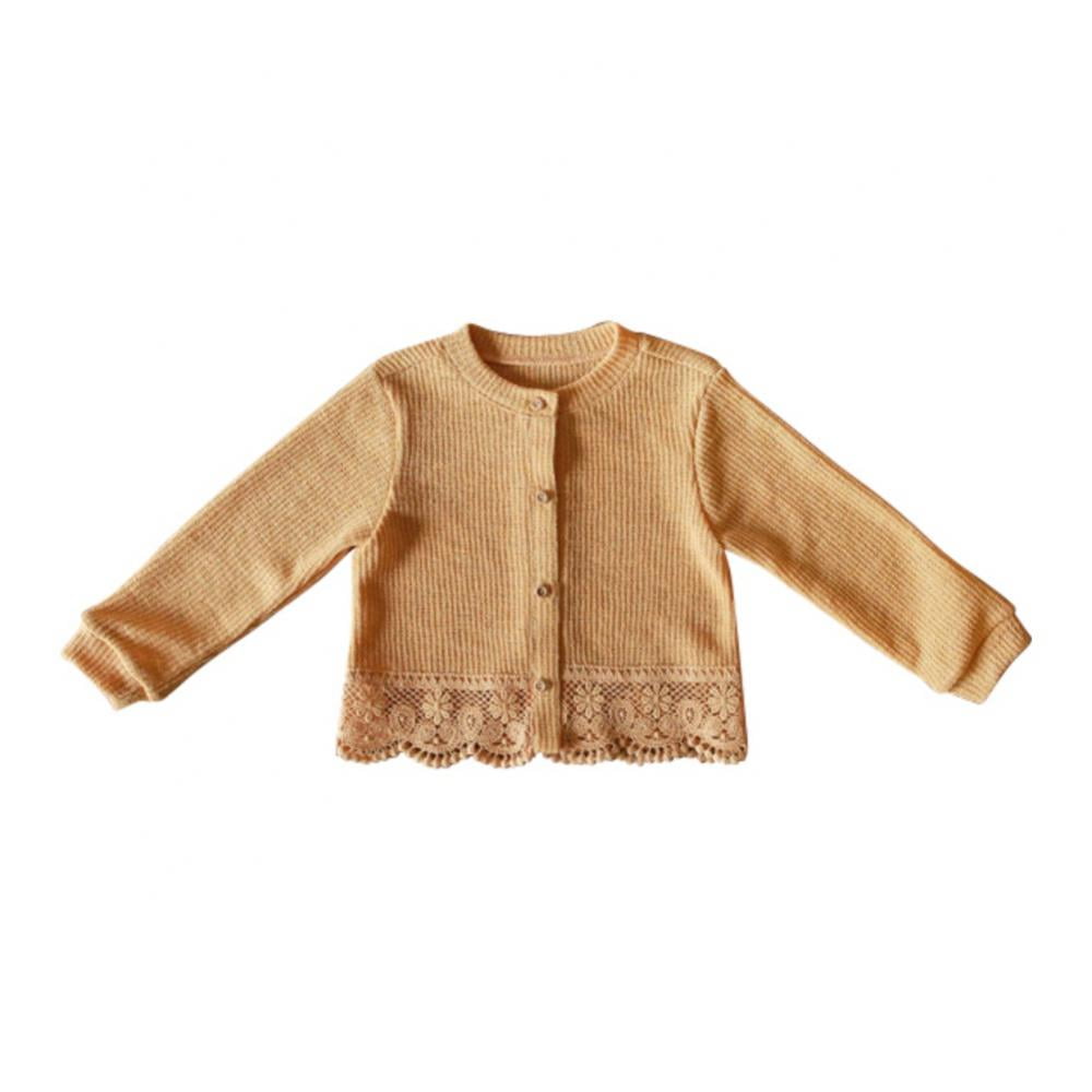 Baywell Little Girls Lace Long Sleeve Open Front Button Down Knit ...
