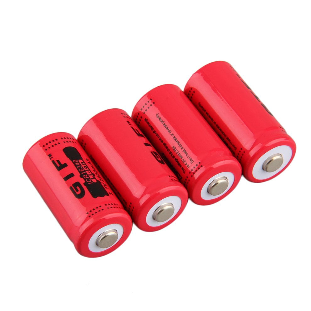 16340 3.7V 2800mAh Rechargeable Li-ion Battery for LED Torch Flashlight ...