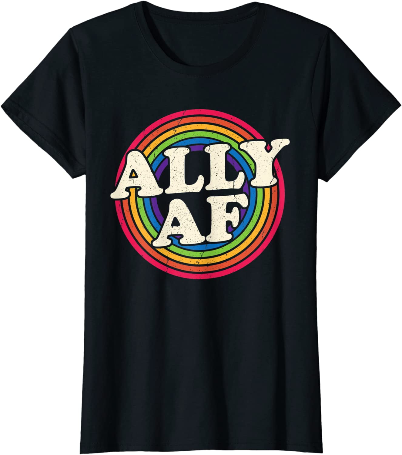 Ally AF Pride Month Shirt LGBT Rainbow Short Seelve T-Shirt - Walmart.com