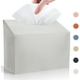 Carmujin Leather Tissue Box Cover, Cream 1-Pack for Bathroom & Office ...
