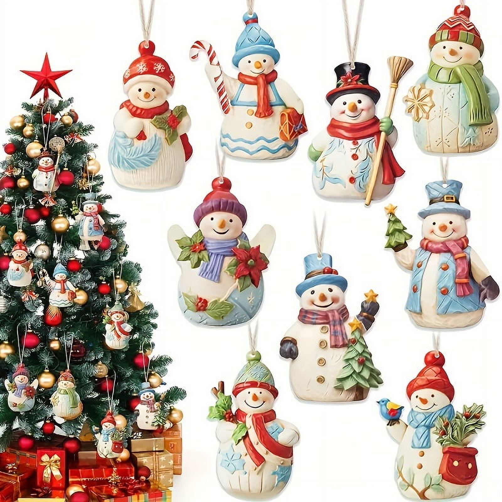 Click here for Generic 18pcs Christmas Snowman Wooden Hanging Orn... prices