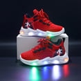 Kid Boys Light Up Mesh Sneakers Lace Up Breathable Non Slip Walking ...