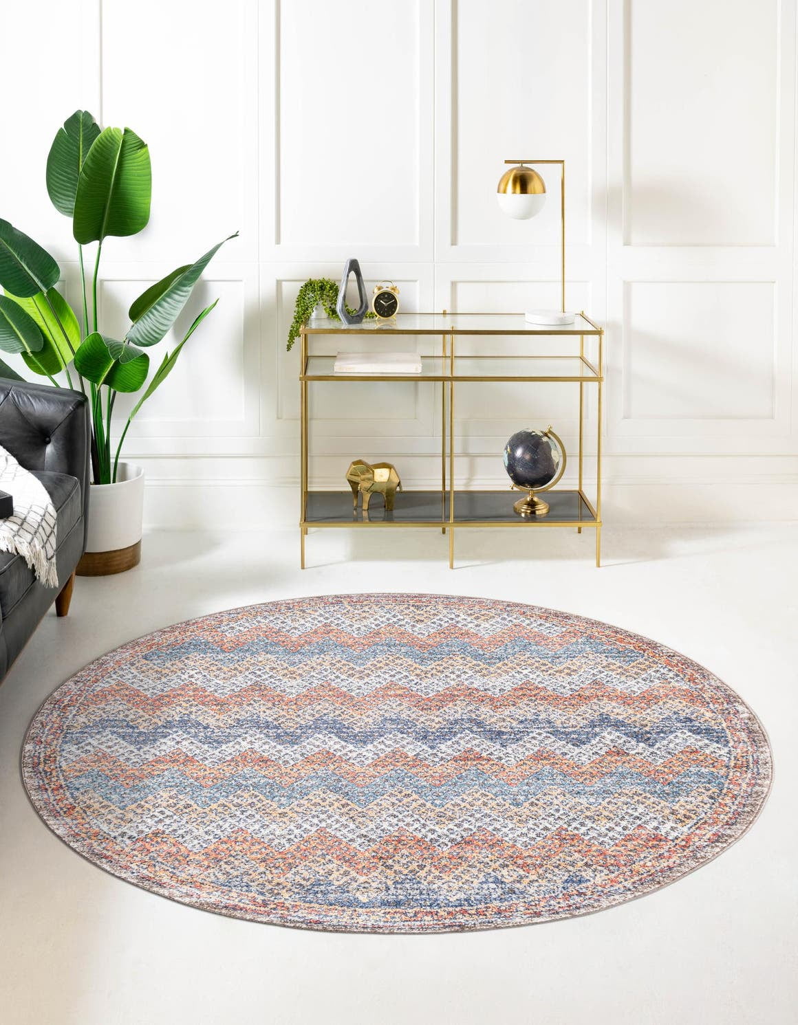 Rugs.com Aramis Collection Rug – 10 Ft Round Multi Medium Rug Perfect ...