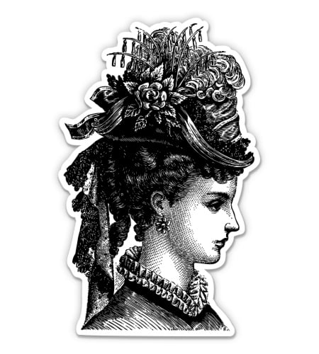 Victorian Lady - 8" Vinyl Sticker - For Car Laptop I-Pad - Waterproof ...