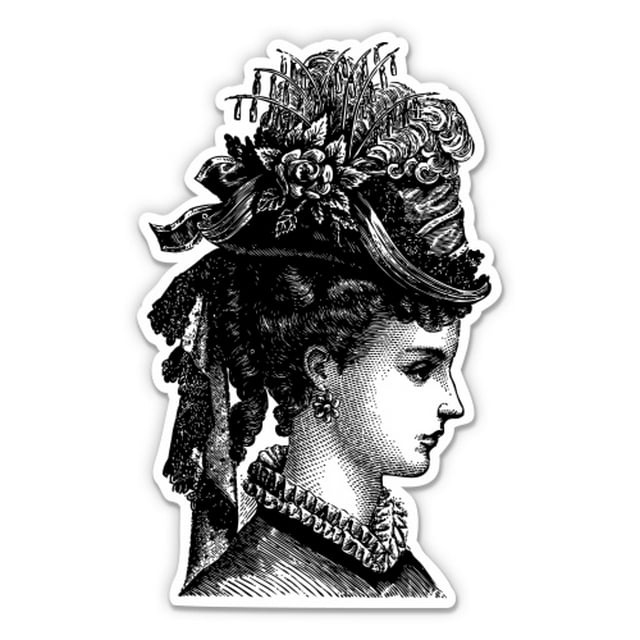 Victorian Lady - 8" Vinyl Sticker - For Car Laptop I-Pad - Waterproof ...
