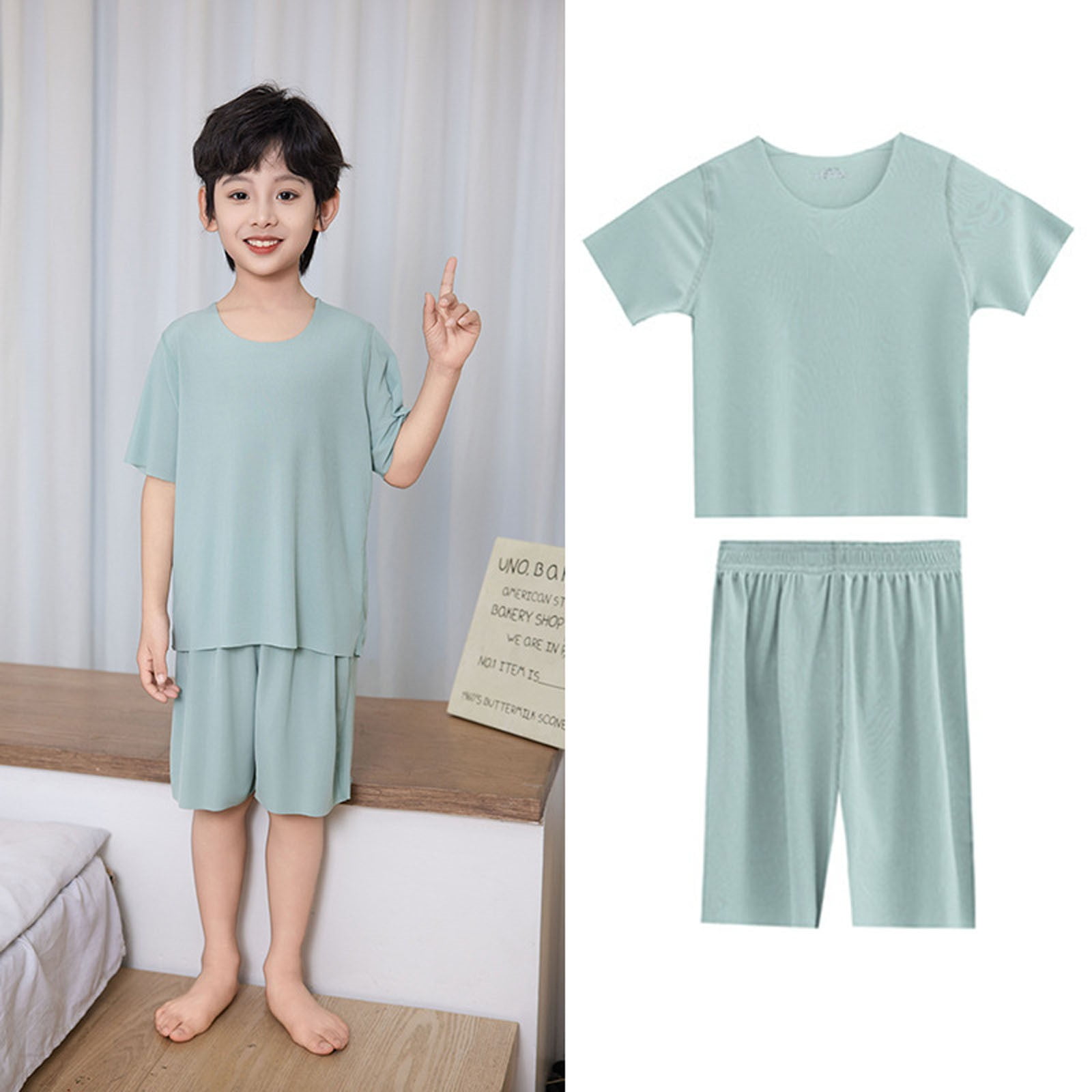 Click here for Uacy Teen Kids Boys Soft Pajama Set  Short Sleeve... prices