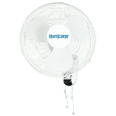 Hurricane Supreme 12 Inch Indoor Oscillating Wall Mount Fan, White ...