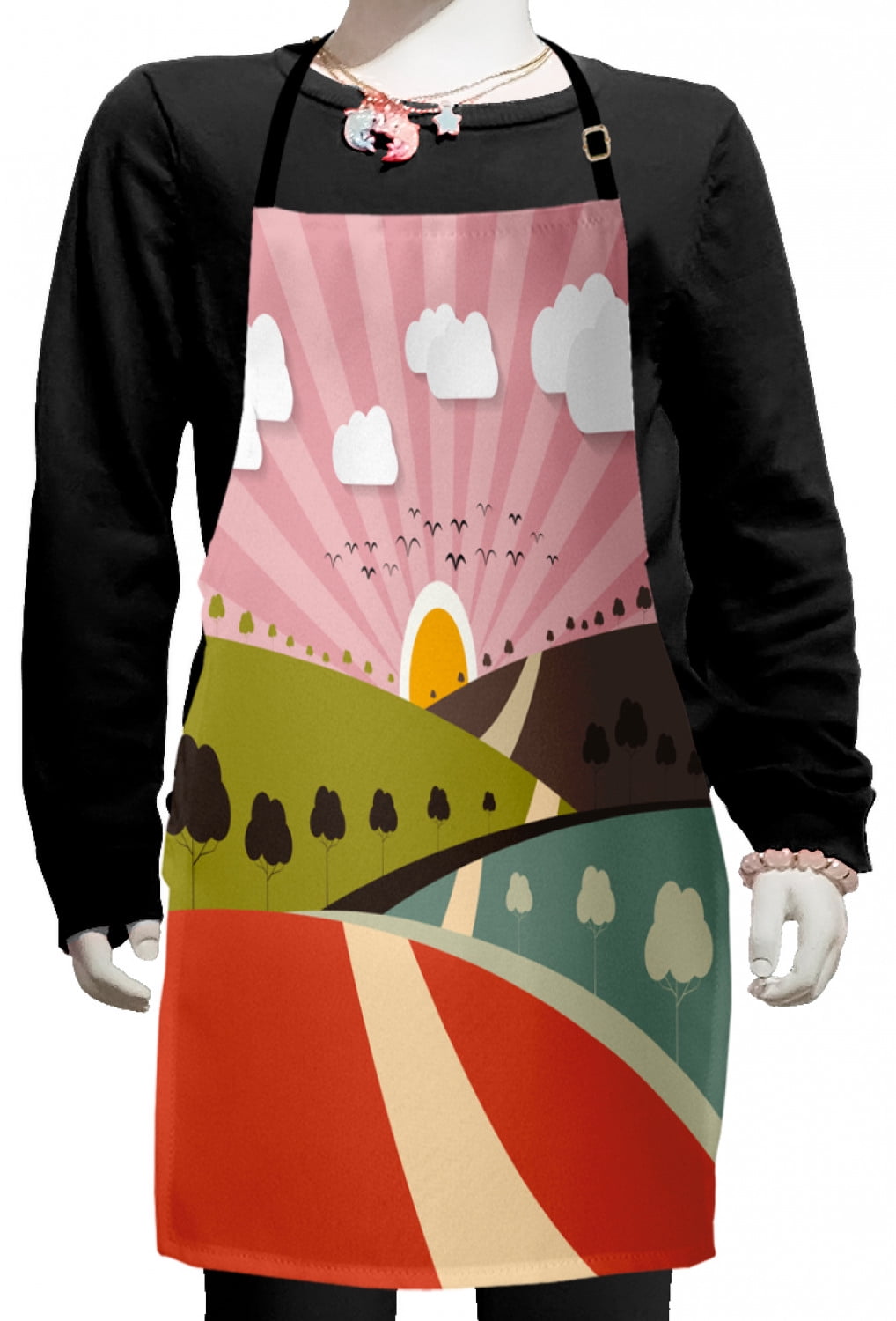 Landscape Kids Apron, Computer Graphics of a Rural Scene in the Morning ...