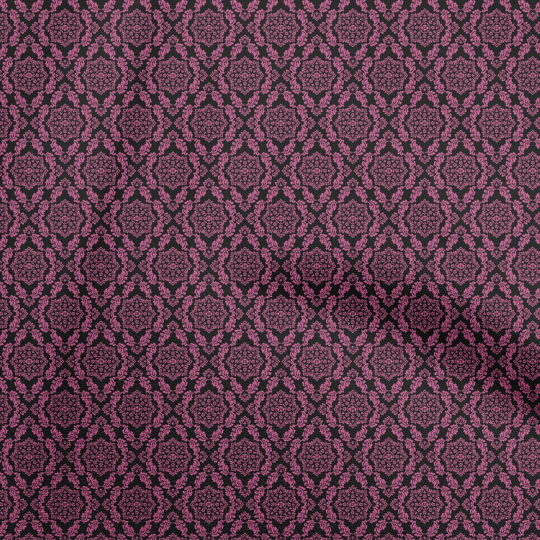 oneOone Cotton Poplin Twill Pink Fabric Damask Sewing Material Print ...