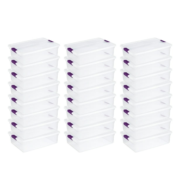 Sterilite 32 Quart Clear View Storage Container Tote with Lid, 24 Pack ...