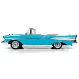 Auto World Barbie 1957 Chevy Bel Air Convertible Blue Die-Cast Car 1/18 ...