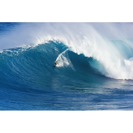 Hawaii, Maui, Peahi (Jaws), Surfer Rides A Giant Wave Poster Print (19 ...