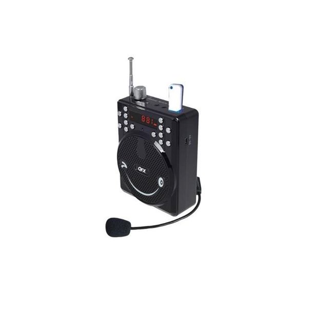 QFX BT90BLACK Portable PA System with Bluetooth - FM - USB - MicroSD ...