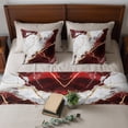 Bed Runner for King Size Bed, Marble Red 3 Pcs Bedding Runner Set - 1 ...