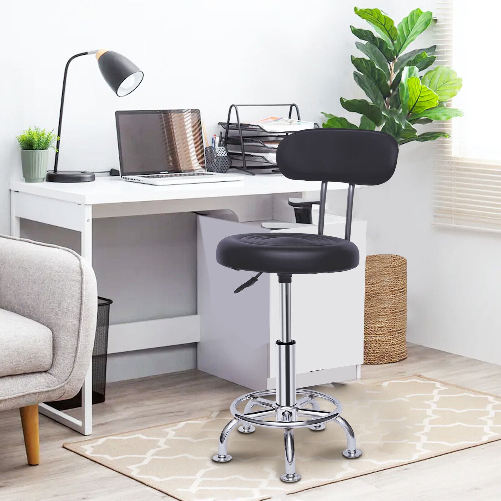 Miumaeov Adjustable Hydraulic Garage Work Shop Chair Shop Stool Bench w ...