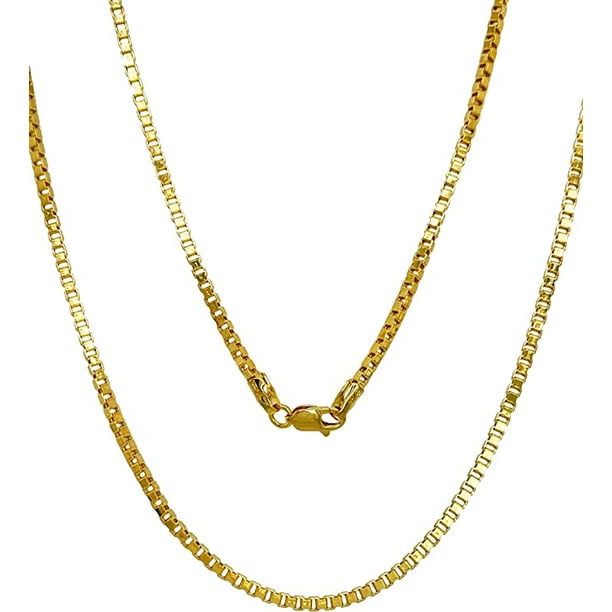 Jewelheart 10K Real Gold Box Chain 1mm 1.5mm Diamond Cut Link Necklace ...