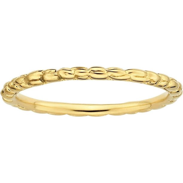 Stackable Expressions - Sterling Silver Gold-Plated Twisted Ring ...
