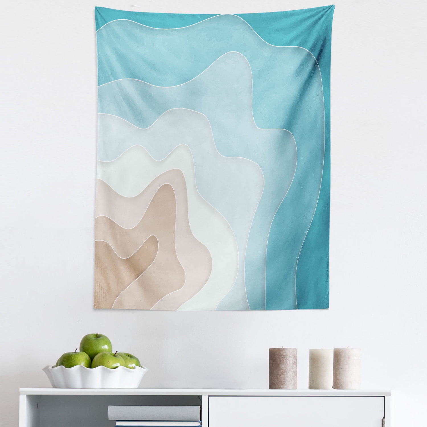 Wave Tapestry, Geode Inspired Abstract Art Tides Seaside Minimalistic ...