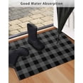 Front Door Mat Indoor Outdoor Black and Grey Plaid Non-Slip Doormat Low ...
