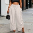 Casual Pants for Women Ihhxva Harem Elastic Waist Pleated Solid Color ...