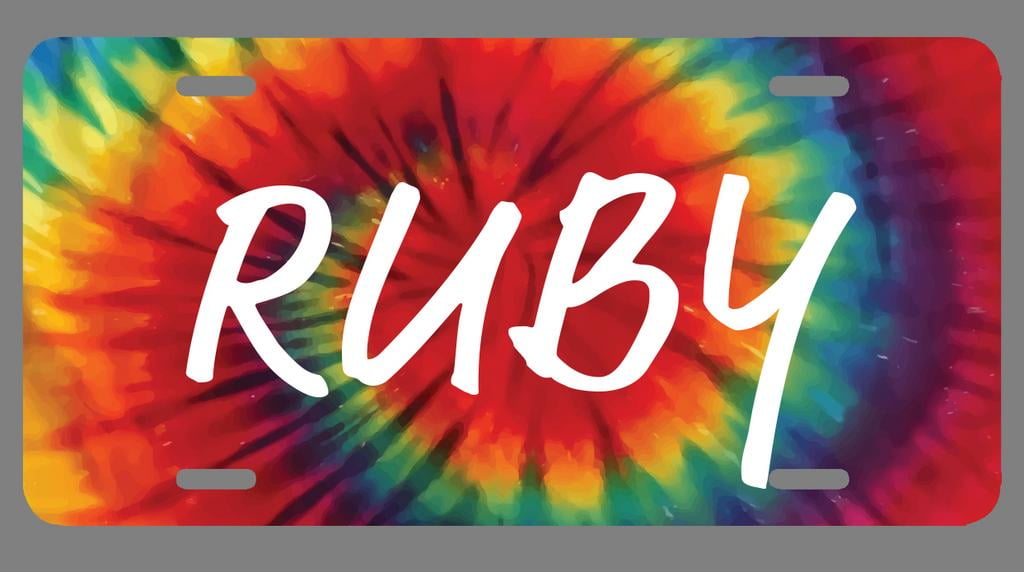 Ruby Name Tie Dye Style License Plate Tag Vanity Novelty Metal | UV ...