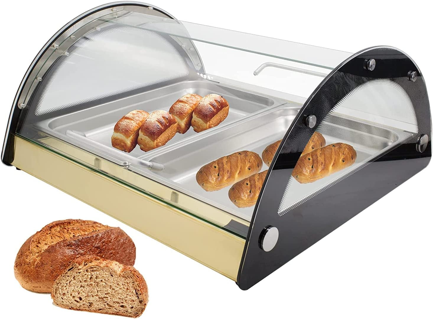 Hakka Commercial Countertop Bakery Display Case Gold 29x22x7 inch ...