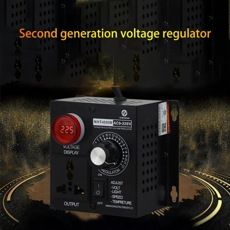 Peggybuy 220V 4KW Voltage Regulator Compact Variable Voltage Controller ...