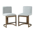 Light Grey Modern Bar Set Stools of 2,24" Solid Wood Counter Height ...