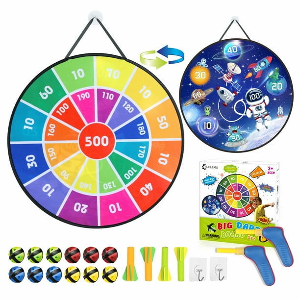 Large Dart Board for Kids, Kids Dartboard with 12 Sticky Balls and 6 ...