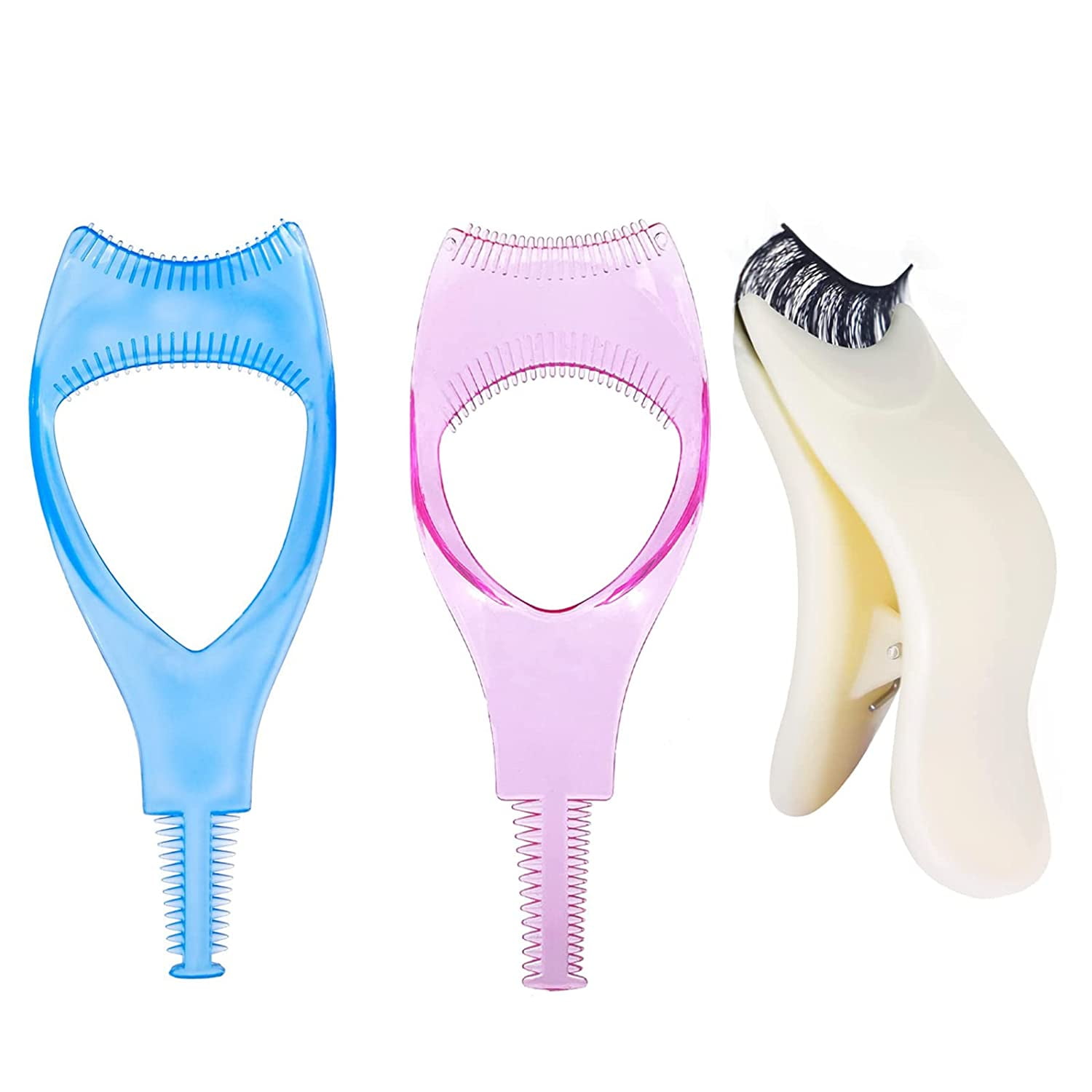 Eyelash Brush Tool, plastic 3 in 1 makeup eyelash tool, upper and lower eyelash mascara ...