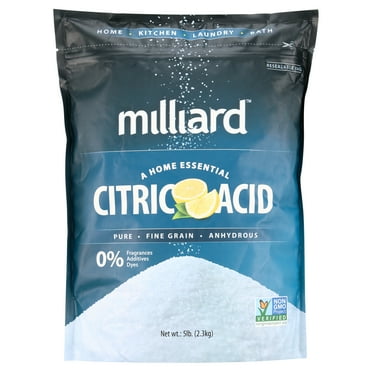 Milliard 5 Pound Pure Food Grade Citric Acid - Non-GMO 5lb, Lemon ...