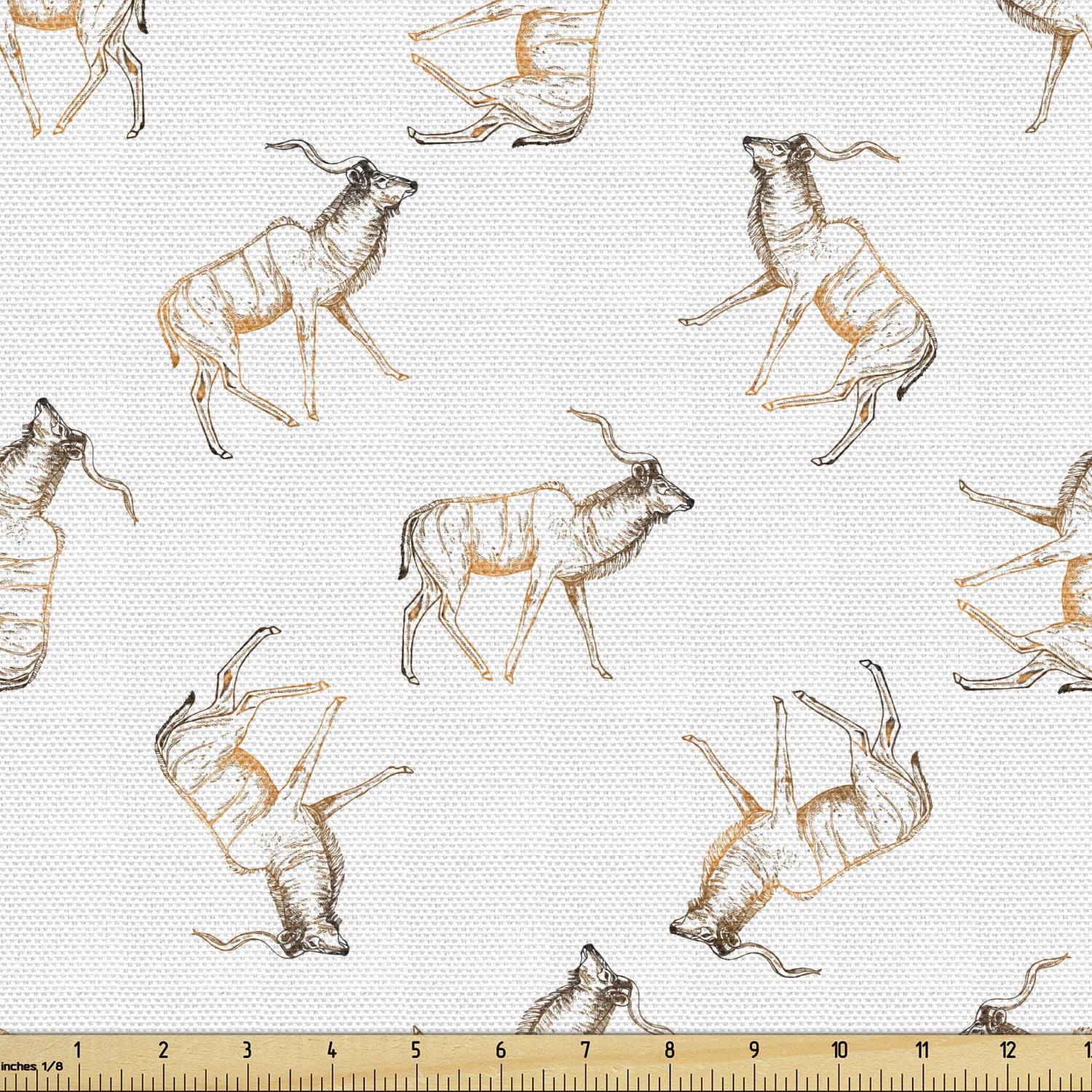 Antelope Fabric by the Yard, Outline Detailed Illustration of Sketched ...