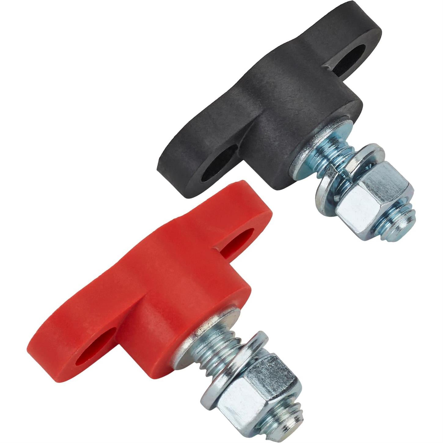 Speedway Red and Black Remote Mount Battery Terminal Studs, Pair ...