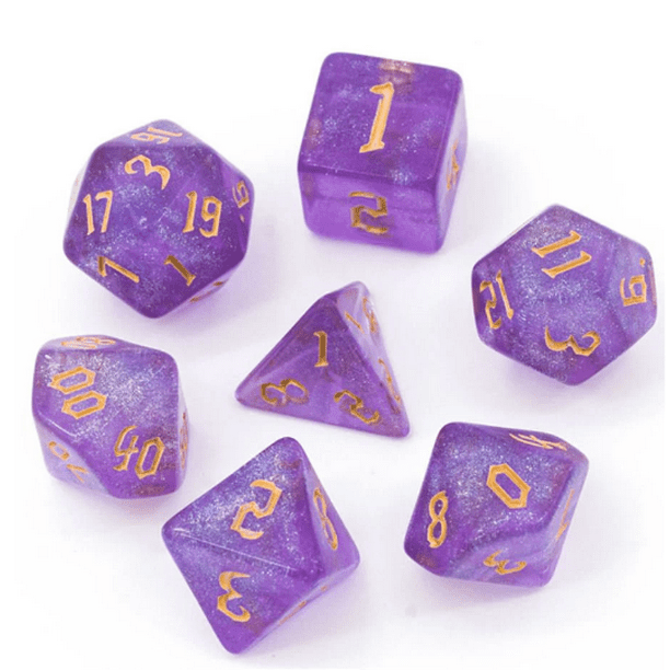 Eladrin Purple DnD Dice Set | Dungeons and Dragons | 7 Dice RPG ...