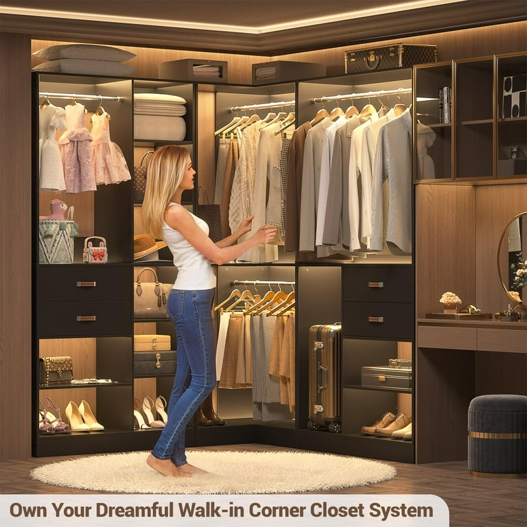 Corner Wood Closet Organizers Amazon.com: Besiost Corner Closet System